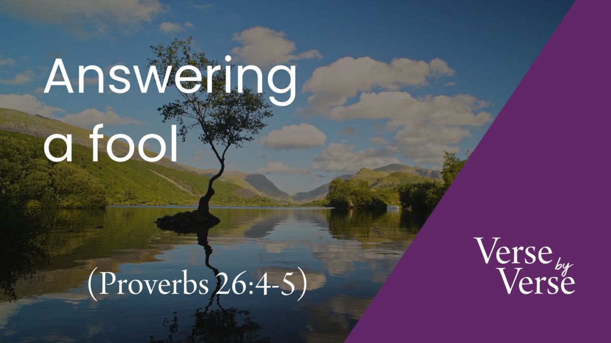 Answering a Fool (Proverbs 26:4-5)